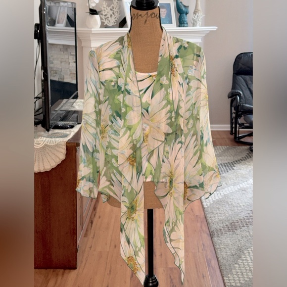 Caroline Rose | Tops | Vintage Caroline Rose Two Piece Silk Tankopen ...